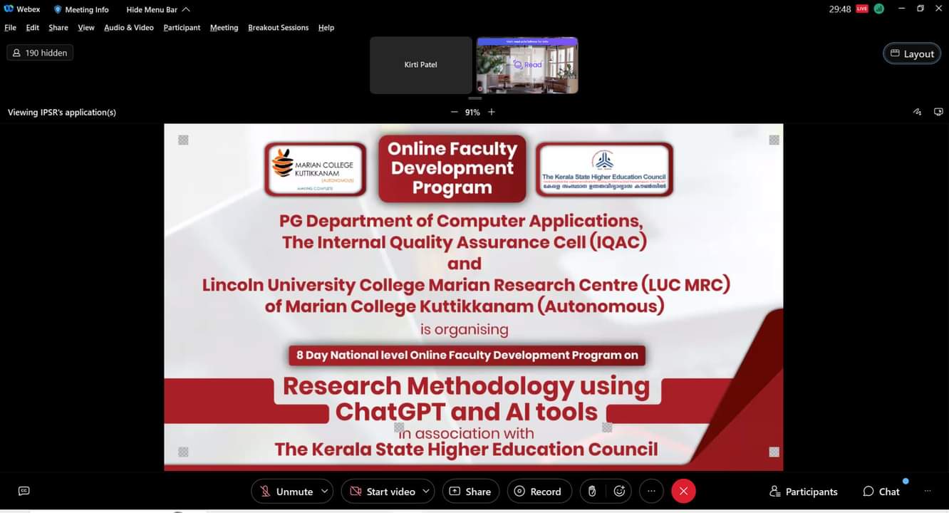 Day 1 Glimpses of National level Faculty Development Program | ipsr ...