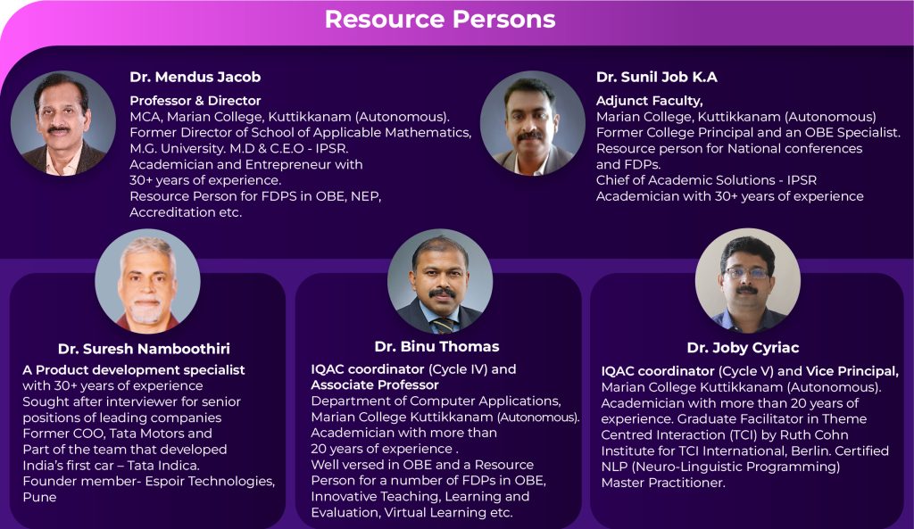 7-Day Online Faculty Development Programme on Outcome Based Education(OBE)